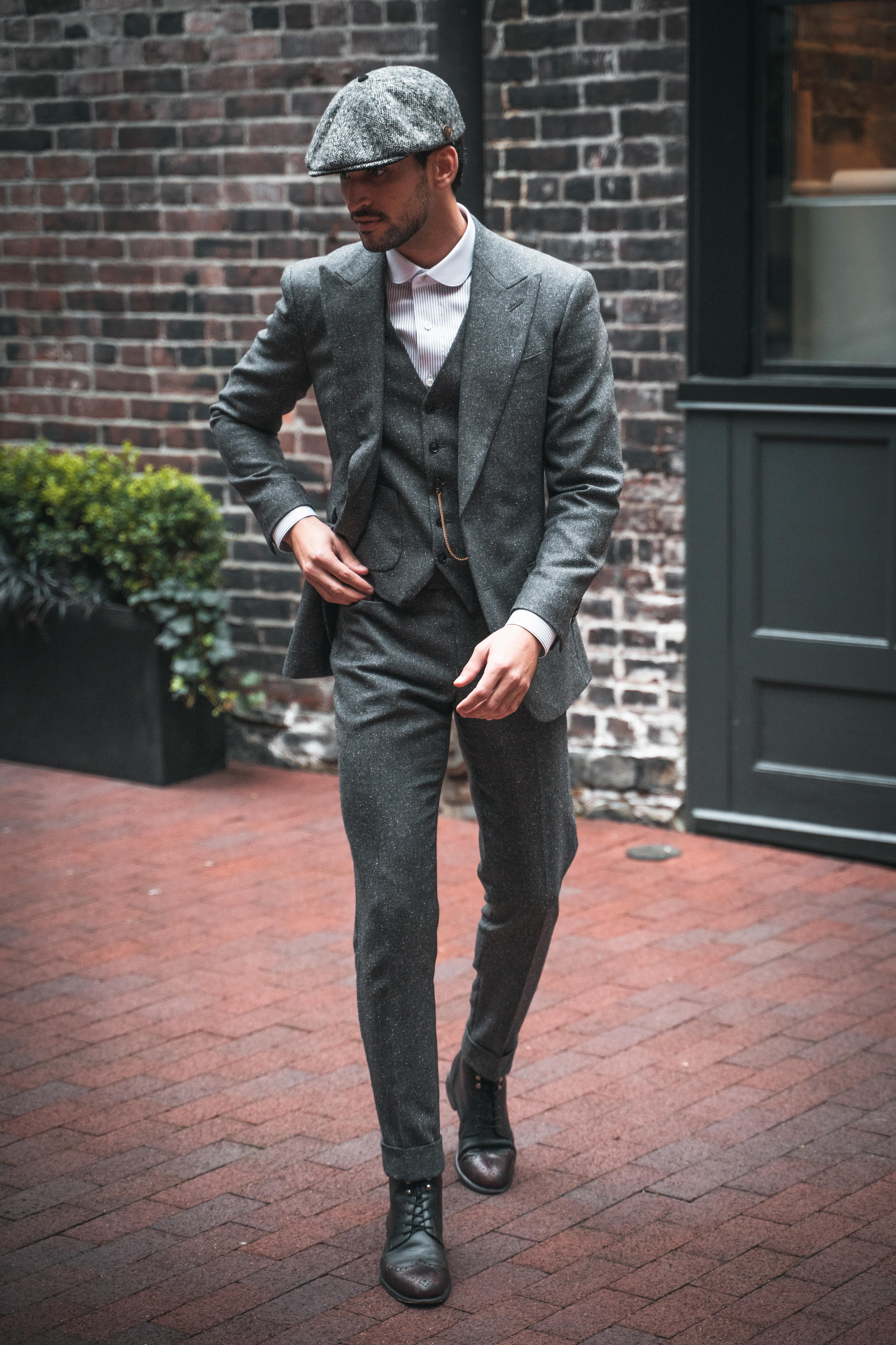 Tweed Donegal Gris - Style Birmingham - Surmesur