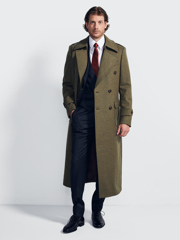 Custom-made Kaki Wool Topcoat